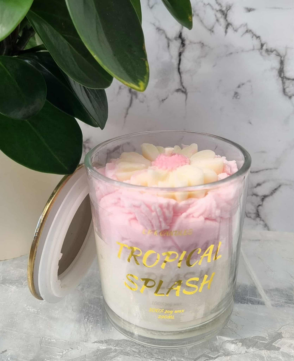 Tropical Splash Flower candle by L&K Candles – Earth Elements NZ