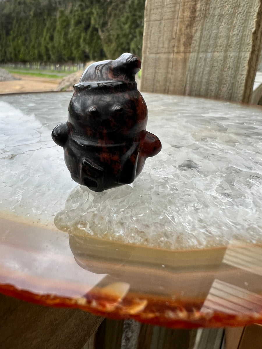 Mahogany Obsidian Christmas Snowman – Earth Elements NZ