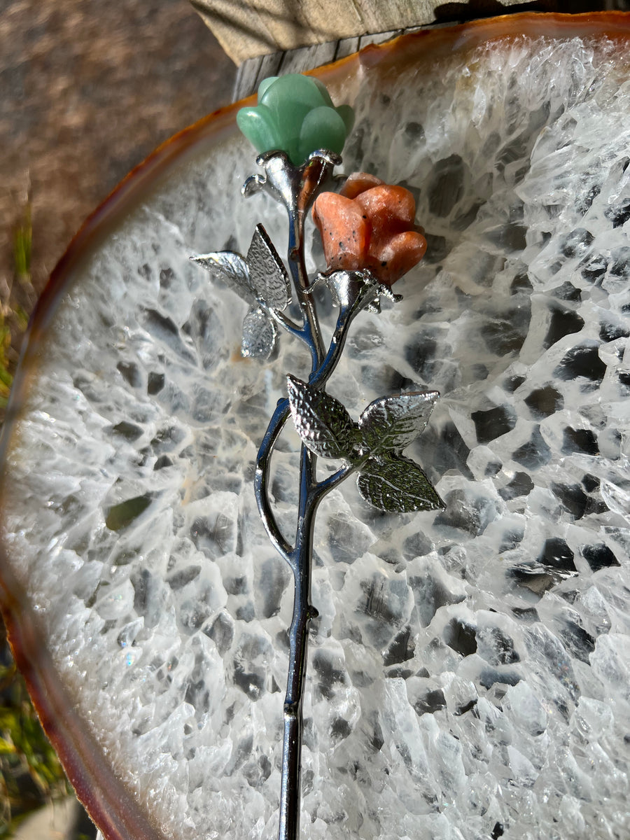 Green Aventurine + Sunstone Roses – Earth Elements NZ