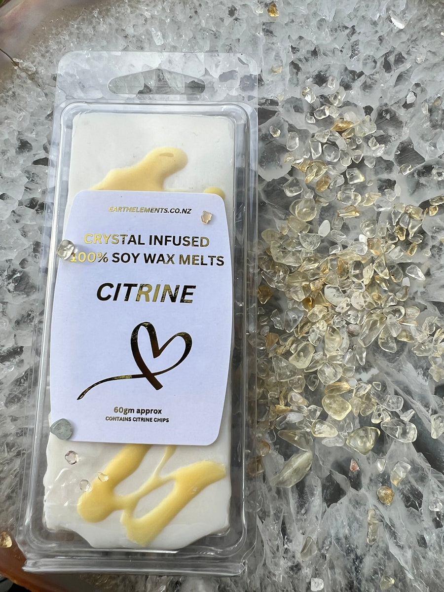 Crystal-Infused Soy Wax Melts | Citrine – Earth Elements NZ