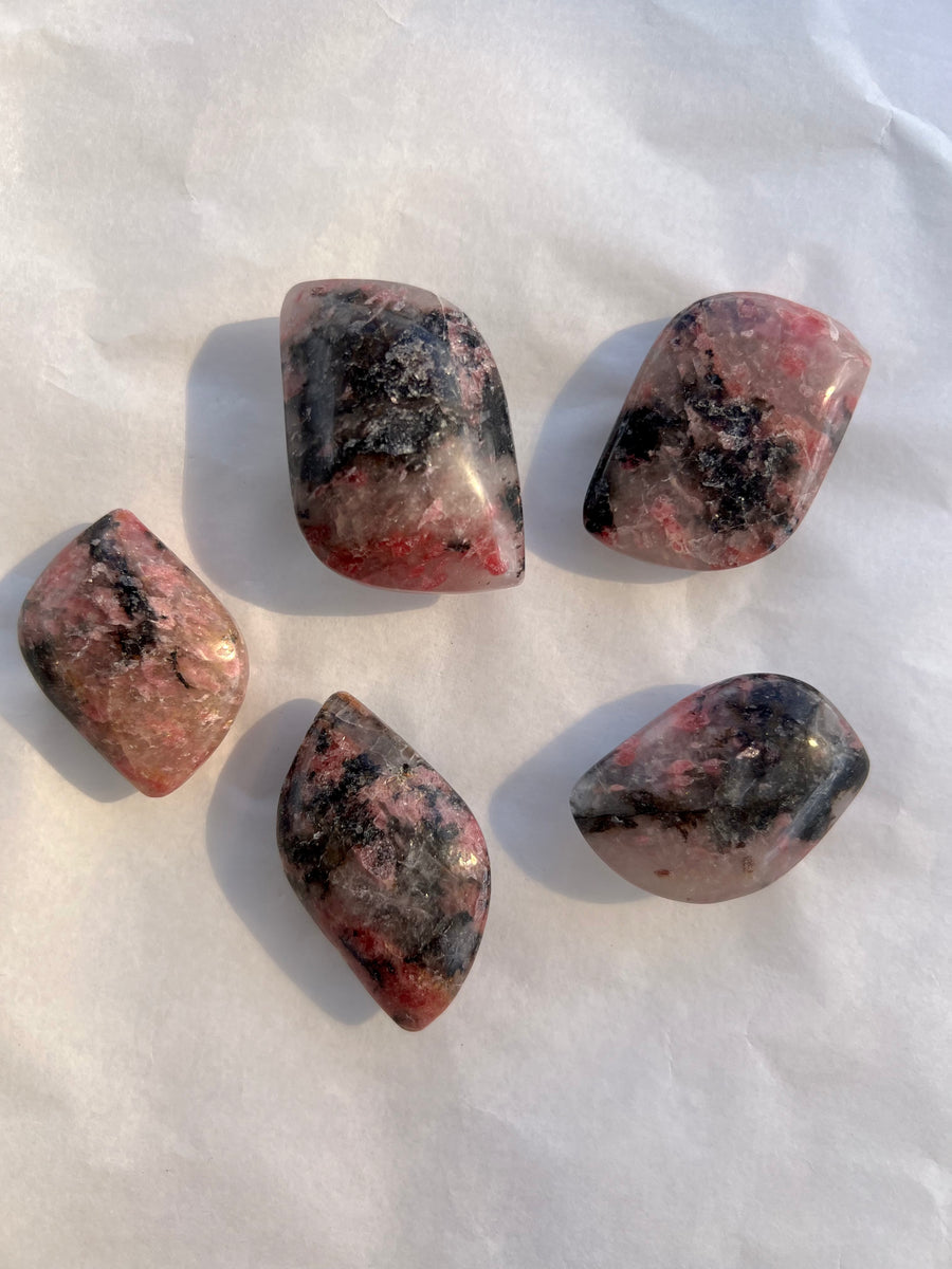 Rhodonite, Tourmaline + Quartz Freeforms – Earth Elements NZ
