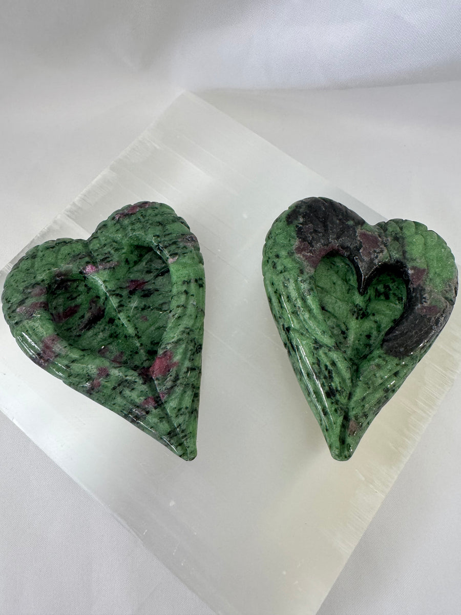 Ruby Zoisite Angel wings heart – Earth Elements NZ