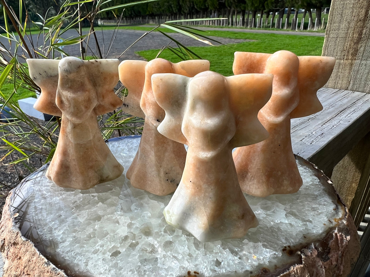 Sunstone + Green Calcite Angel – Earth Elements NZ