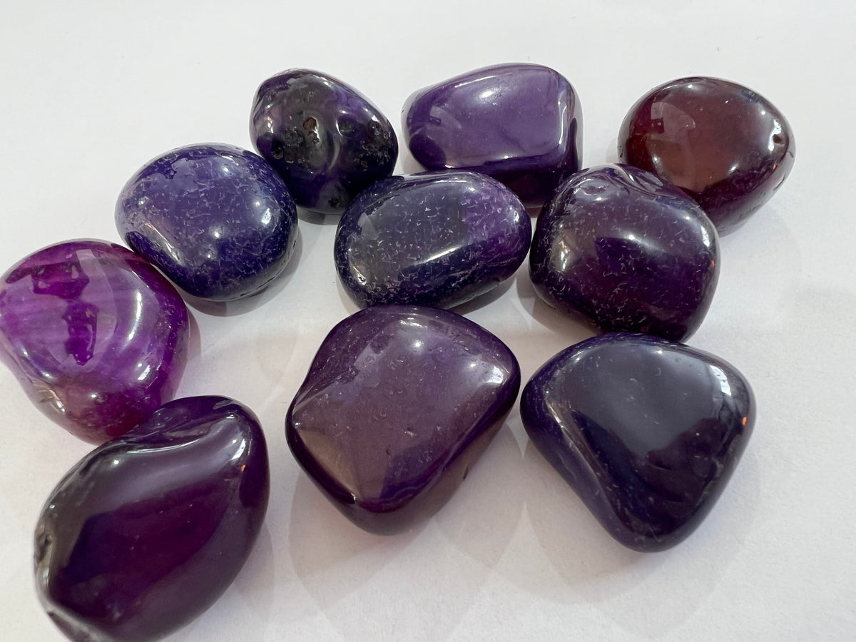 Purple Dyed Agate Tumble – Earth Elements NZ