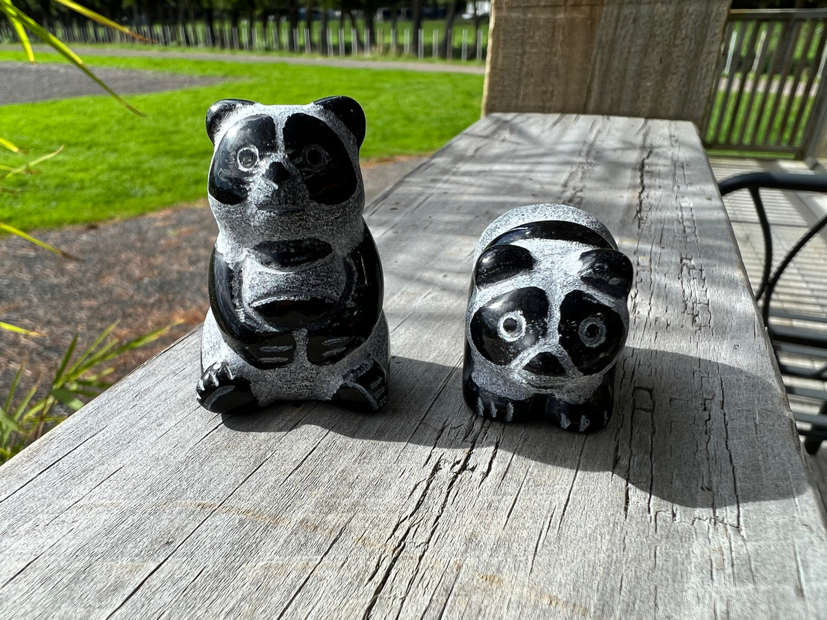 Black Obsidian Panda | Standing – Earth Elements NZ